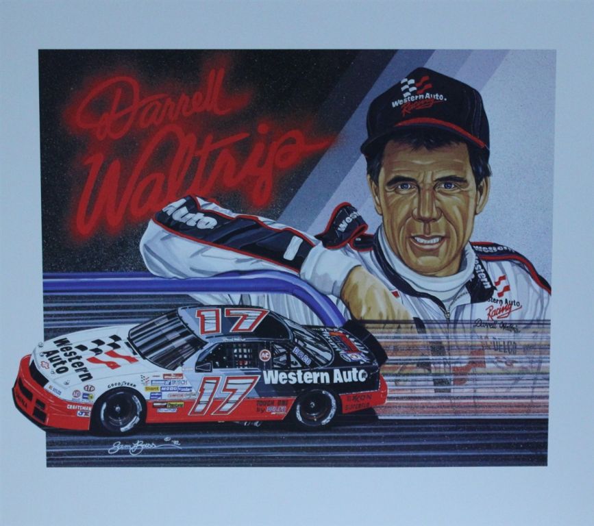 Darrell Waltrip " D.W " Original Artist Proof Sam Bass Print 24.5" X 22 ...