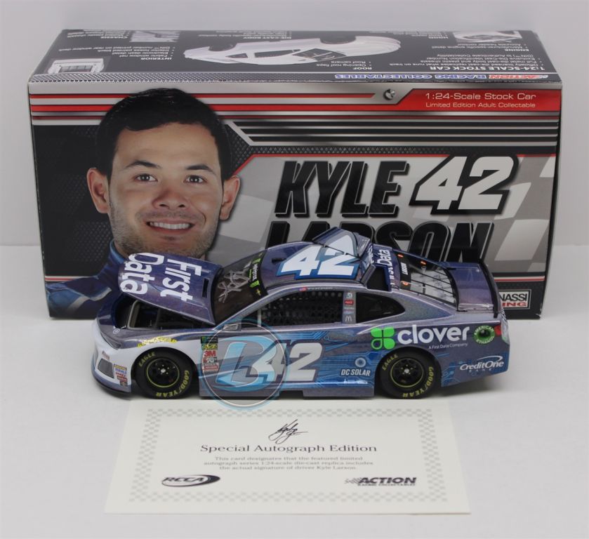 Kyle Larson Autographed 2018 First Data 1:24 Flashcoat Color Nascar Diecast