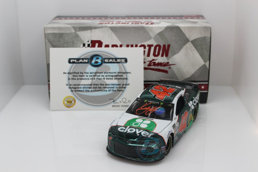 Kyle Larson Autographed w/ Paint Pen 2019 Clover Darlington Throwback 1 ...