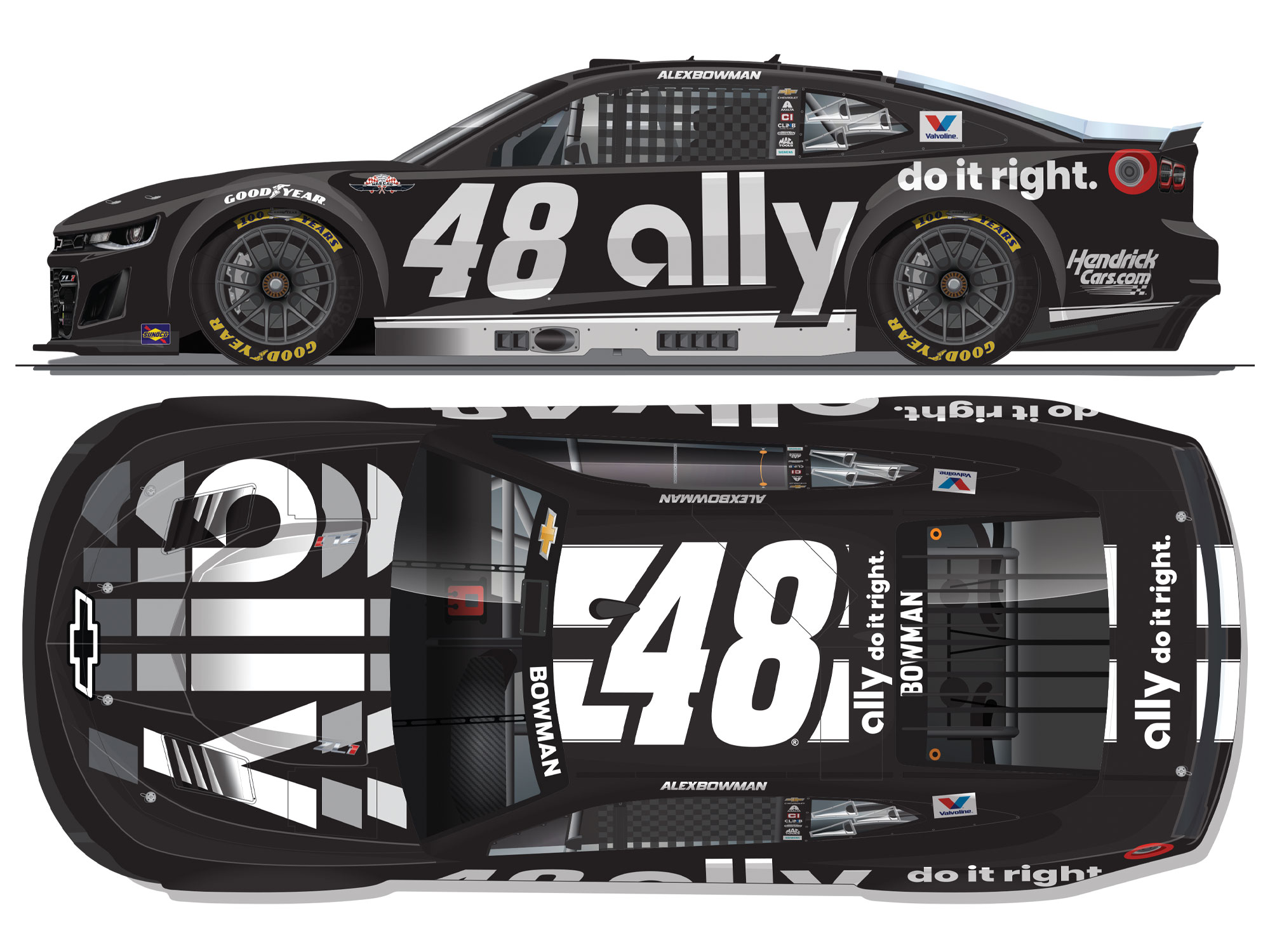 Alex Bowman 2025 Ally Throwback 1:24 Nascar Diecast