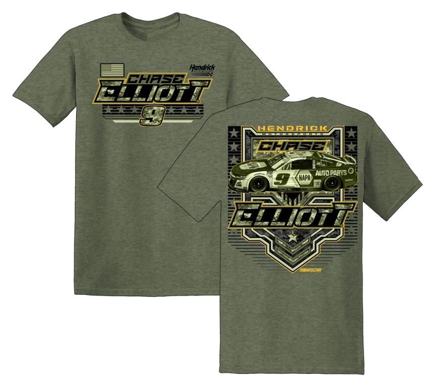Chase Elliott #9 NAPA 2-Spot Heather Military Green Tee