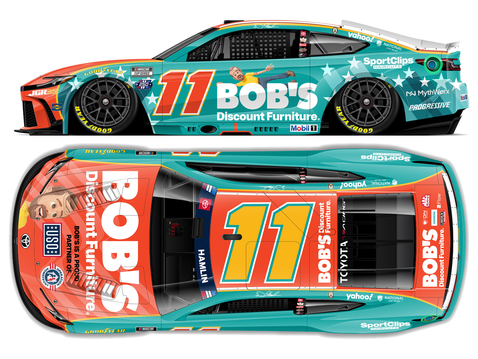 Denny Hamlin 2026 Bob's Discount Furniture Patriotic 1:24 Raw Nascar ...