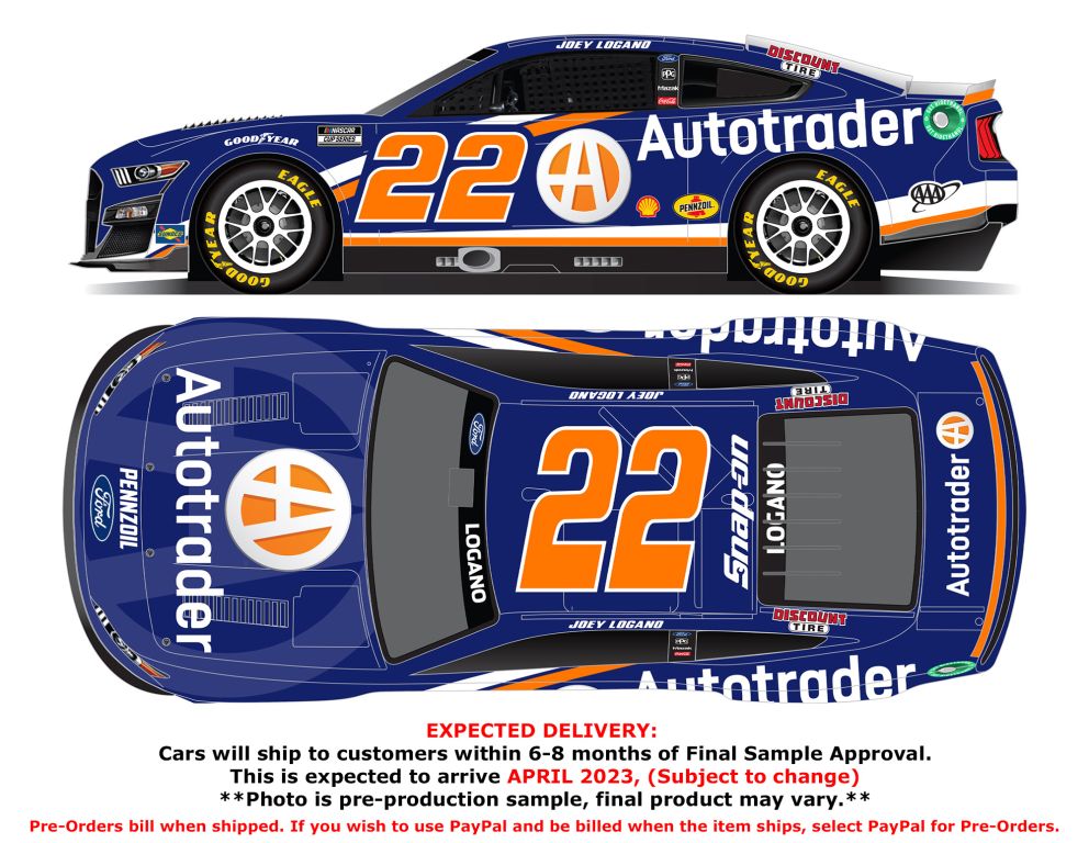 Joey Logano 2023 AutoTrader 1:24 Color Chrome Nascar Diecast