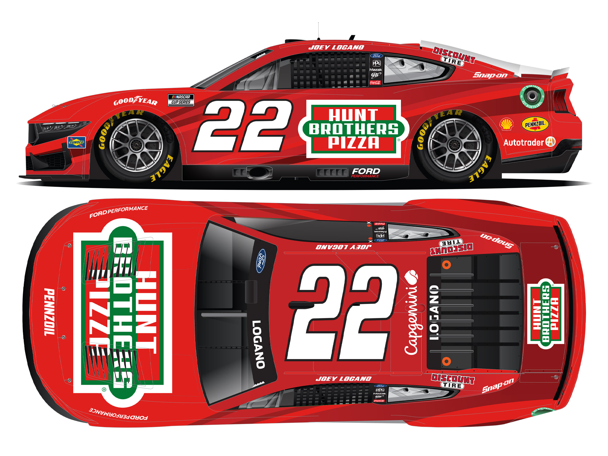 Joey Logano 2024 Hunt Brothers Pizza Red 1:64 Nascar Diecast