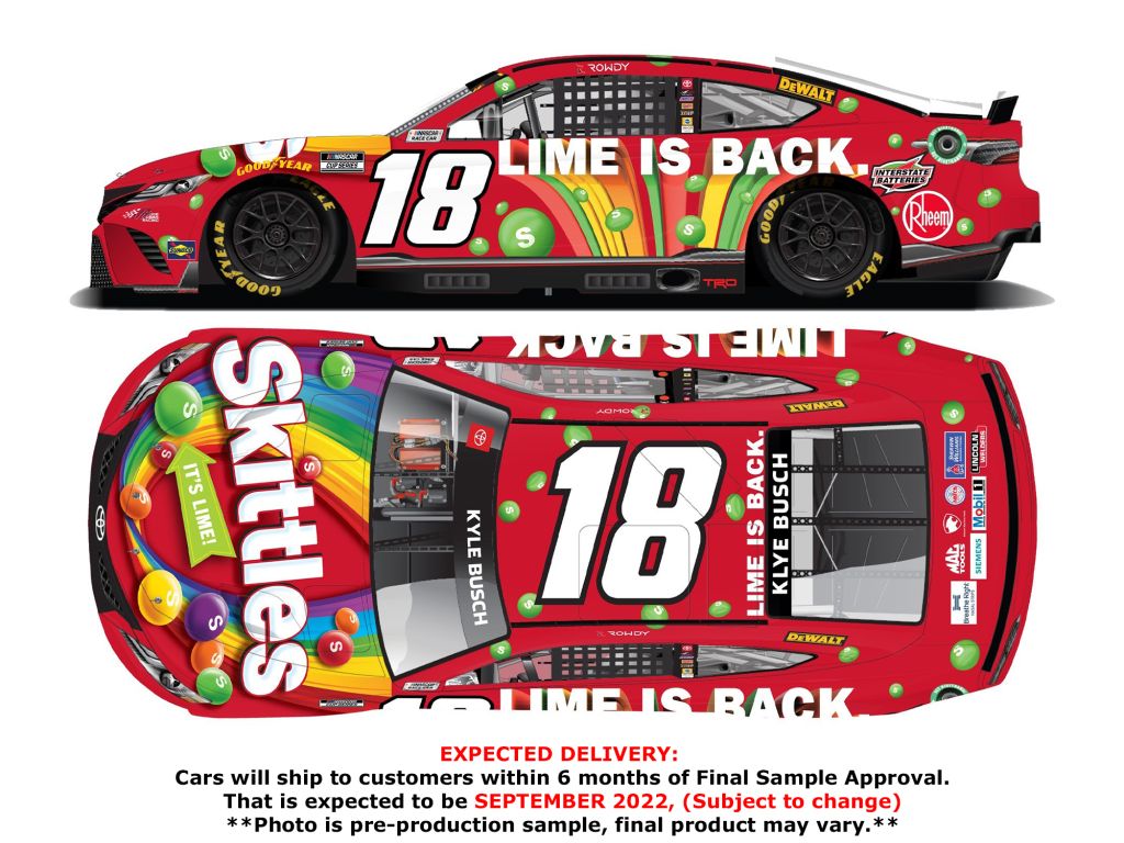 Kyle Busch 2022 Skittles Lime 1:64 Nascar Diecast
