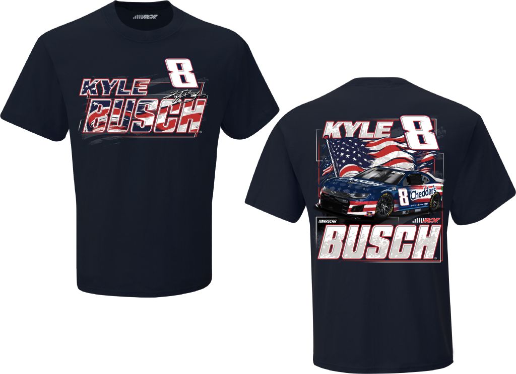 Kyle Busch 2024 Cheddar's Patriotic Adult 2-Spot Tee