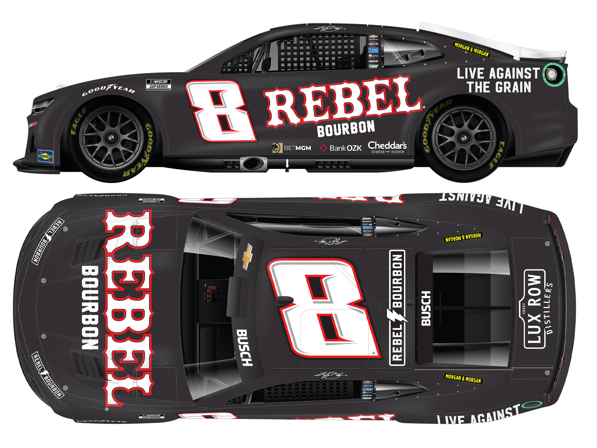Kyle Busch 2025 Rebel Bourbon Special 1:24 Color Chrome Nascar Diecast