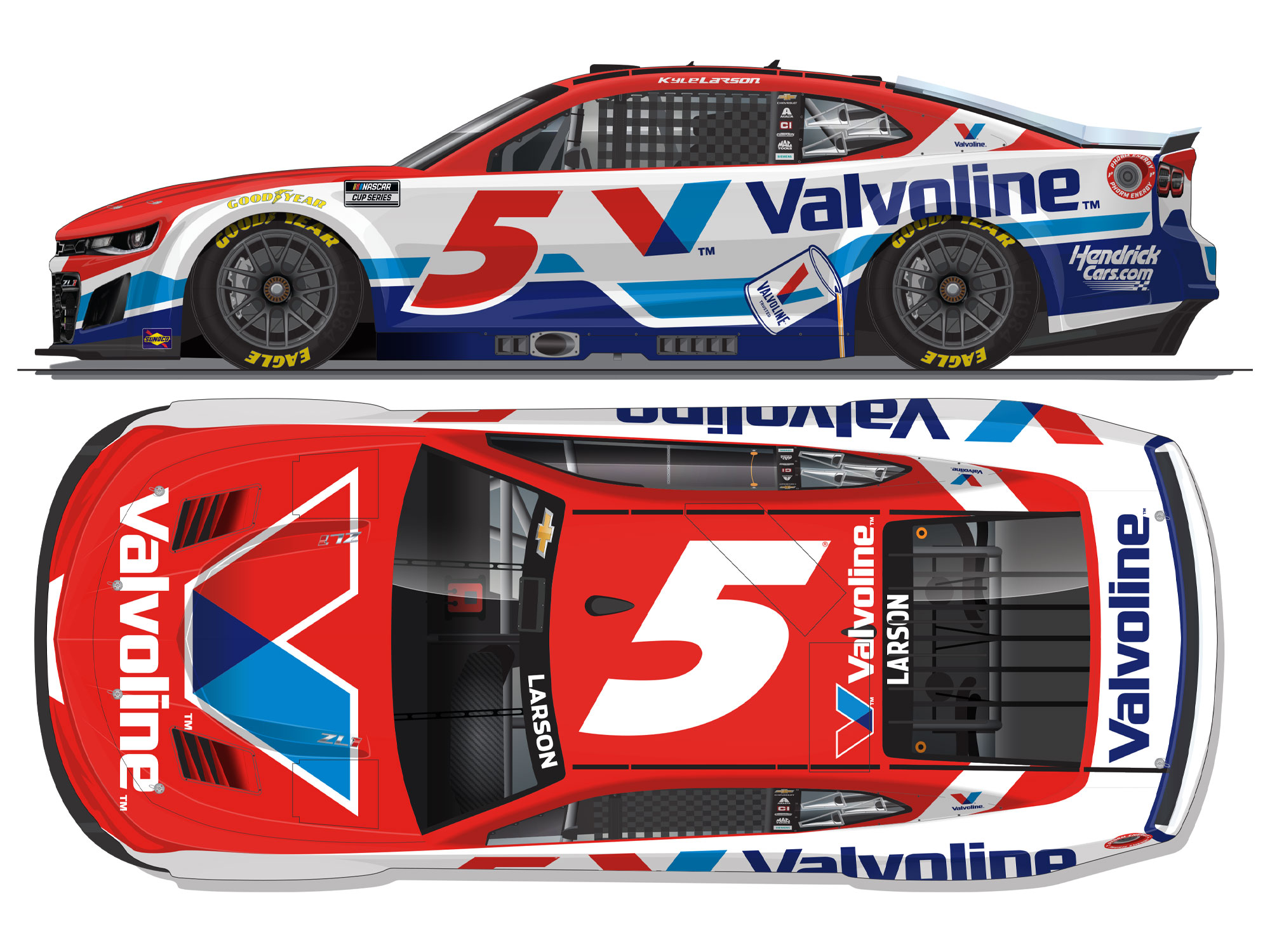 Kyle Larson 2026 Valvoline 1:24 Color Chrome Nascar Diecast