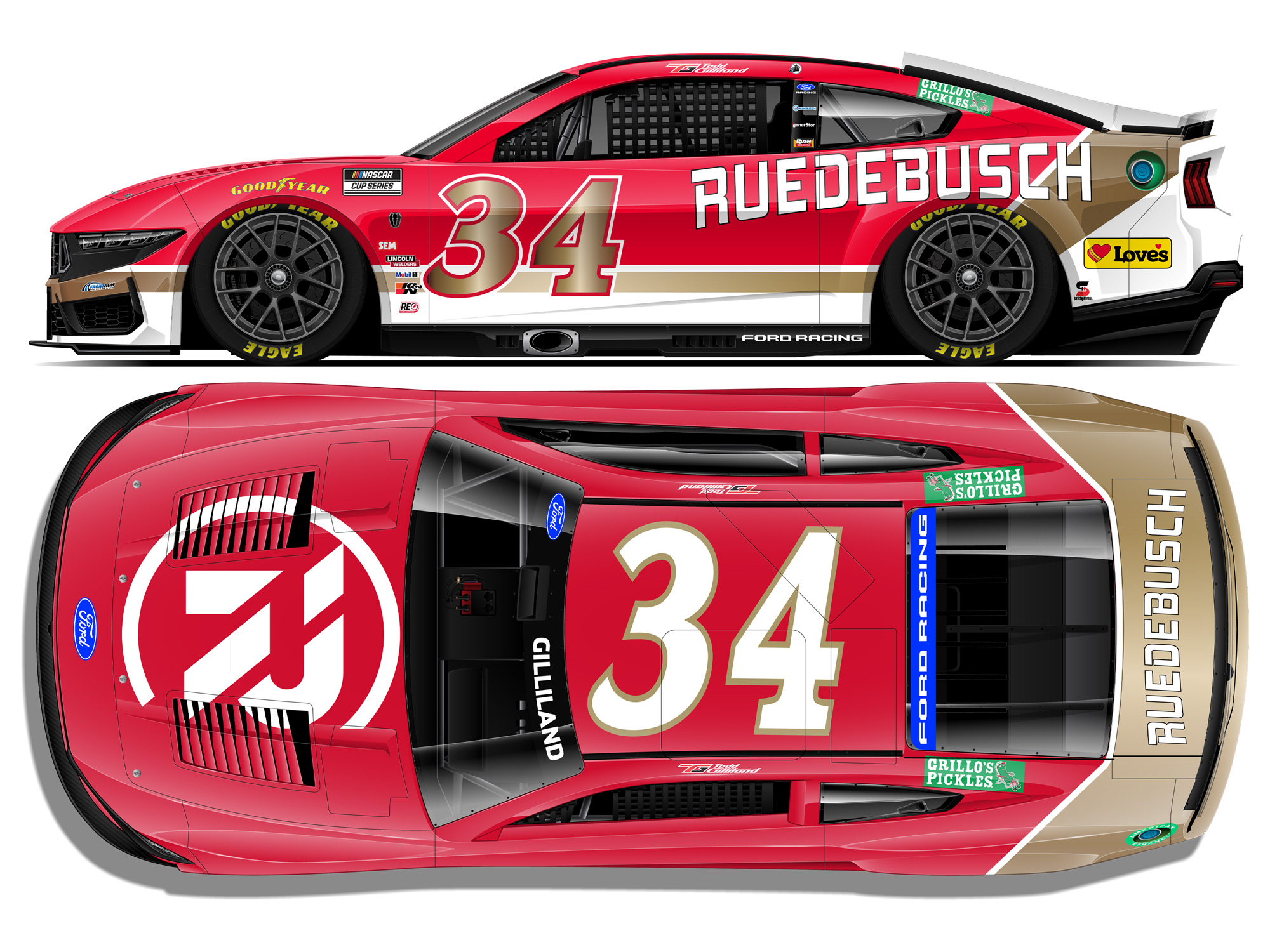 Todd Gilliland 2026 Ruedebusch Throwback 1:24 Galaxy Color Nascar Diecast