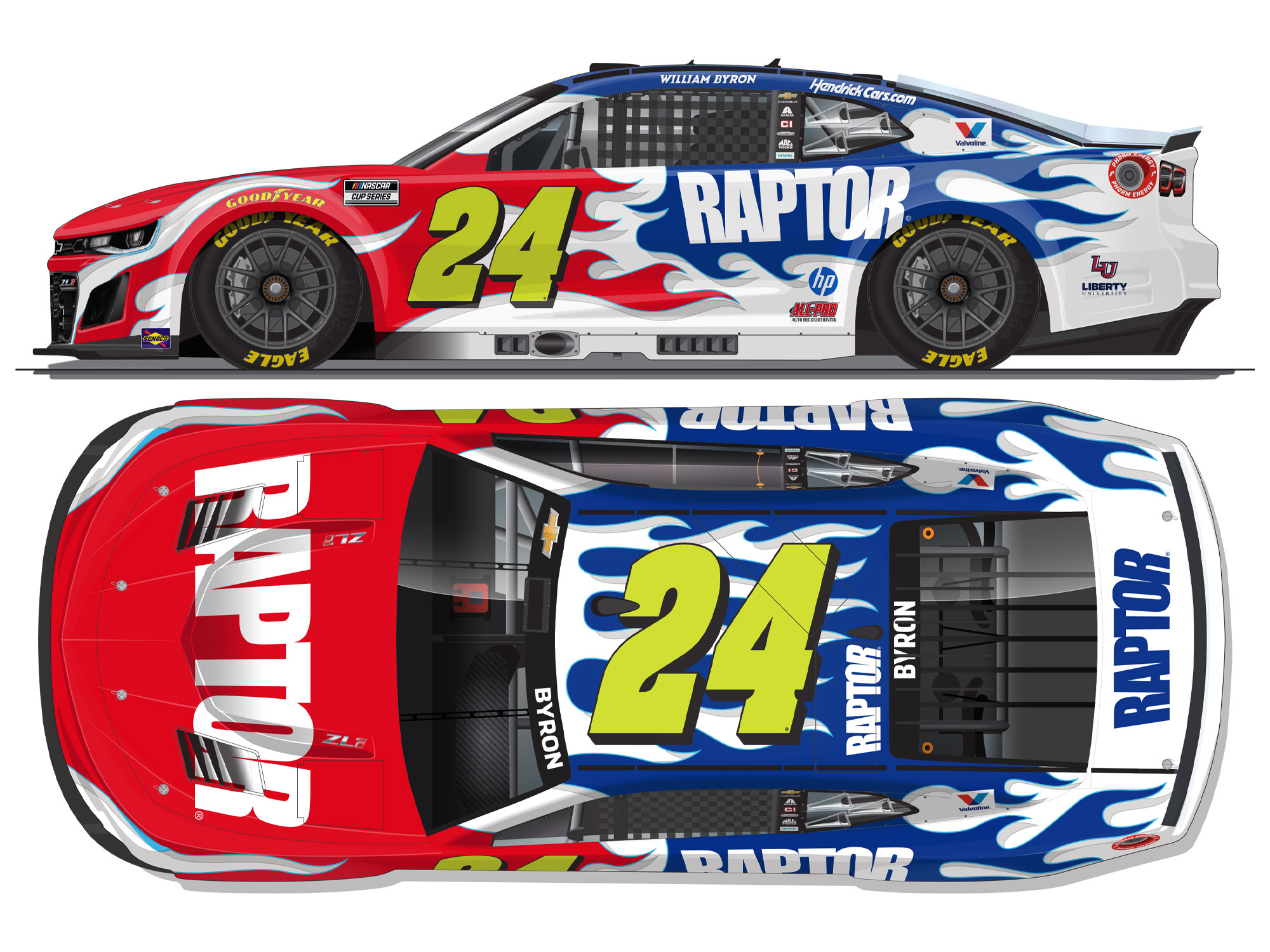 William Byron 2026 Raptor 1:24 Color Chrome Nascar Diecast