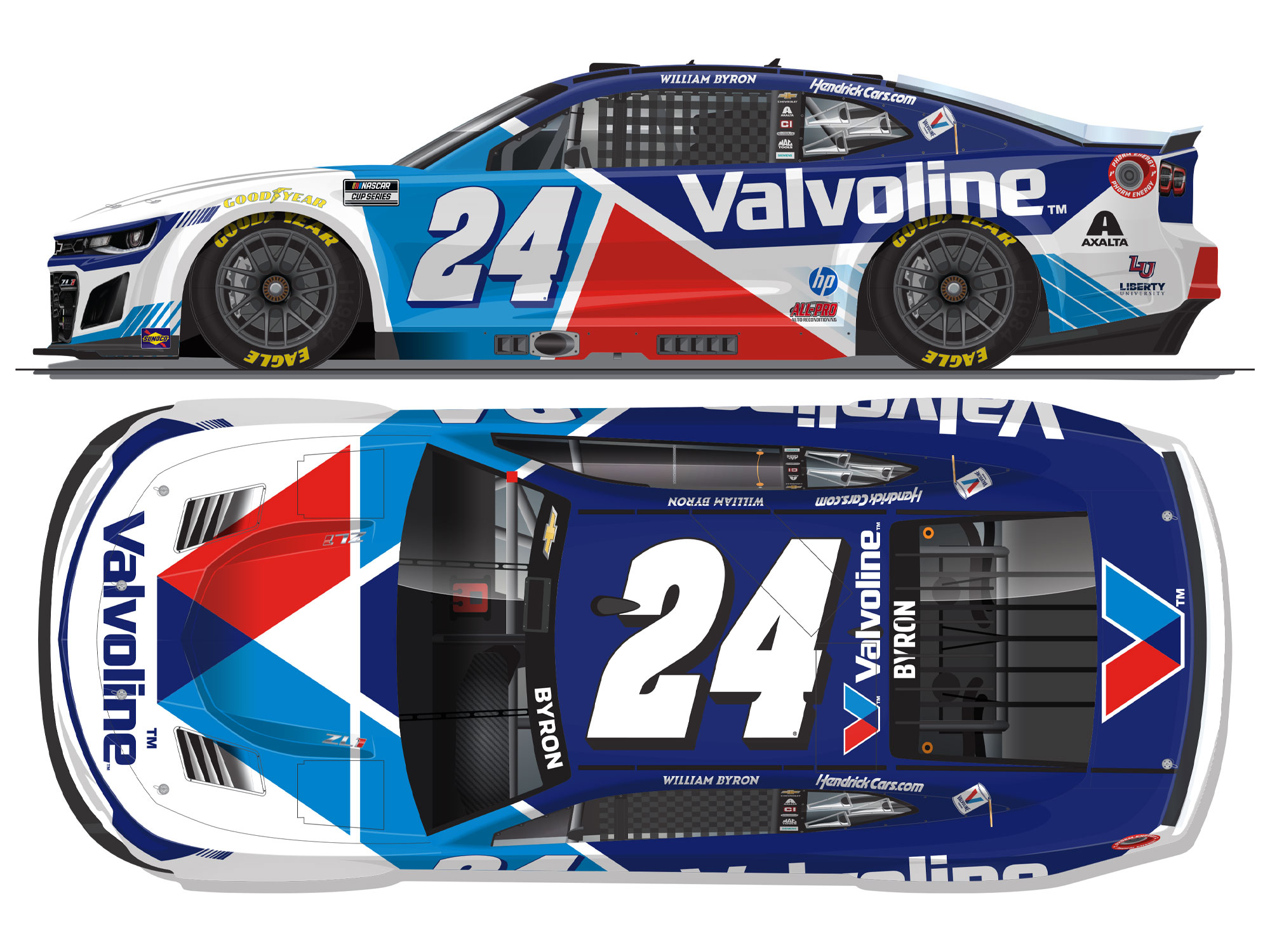 William Byron 2026 Valvoline 1:24 Color Chrome Nascar Diecast