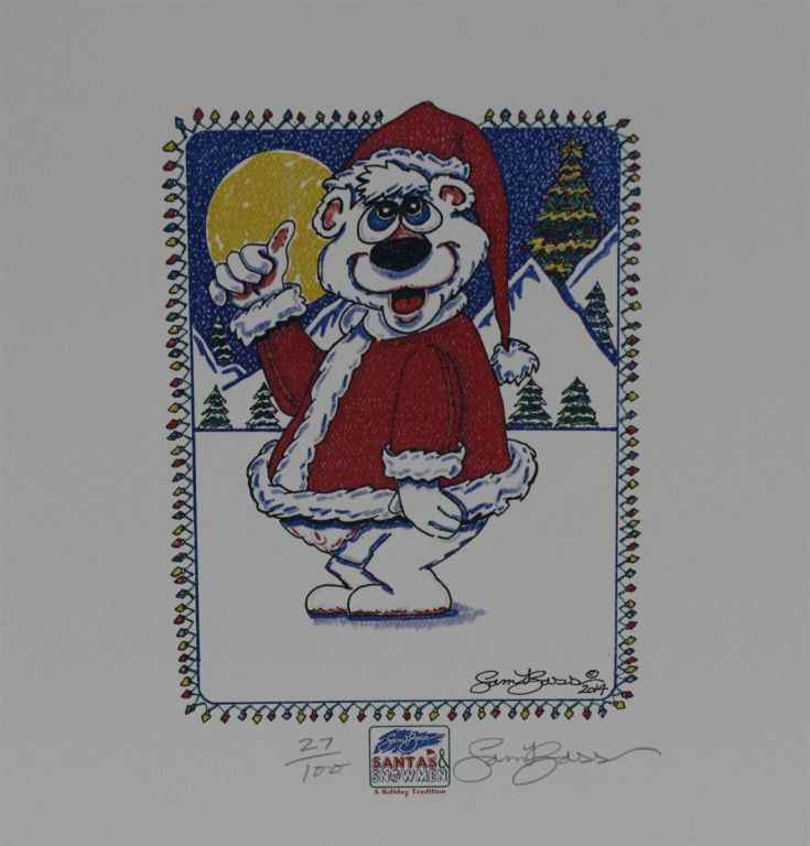2014 Santa and Snowman #4 Numbered and Autographed by Sam Bass ...
