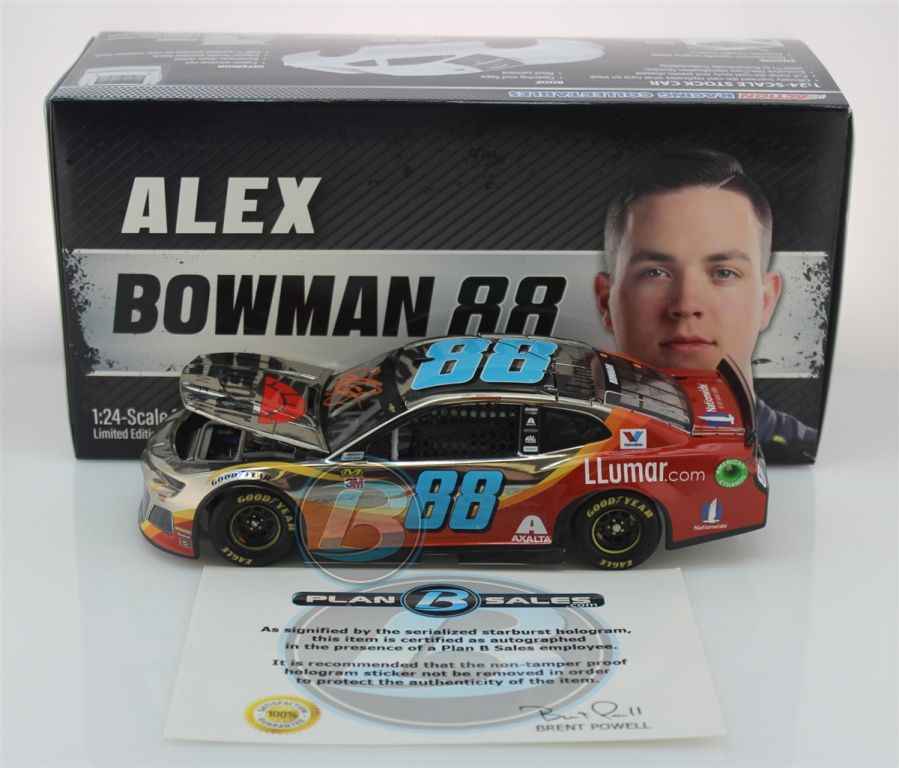 Alex Bowman Autographed 2019 LLumar Window Film 1:24 Color Chrome ...
