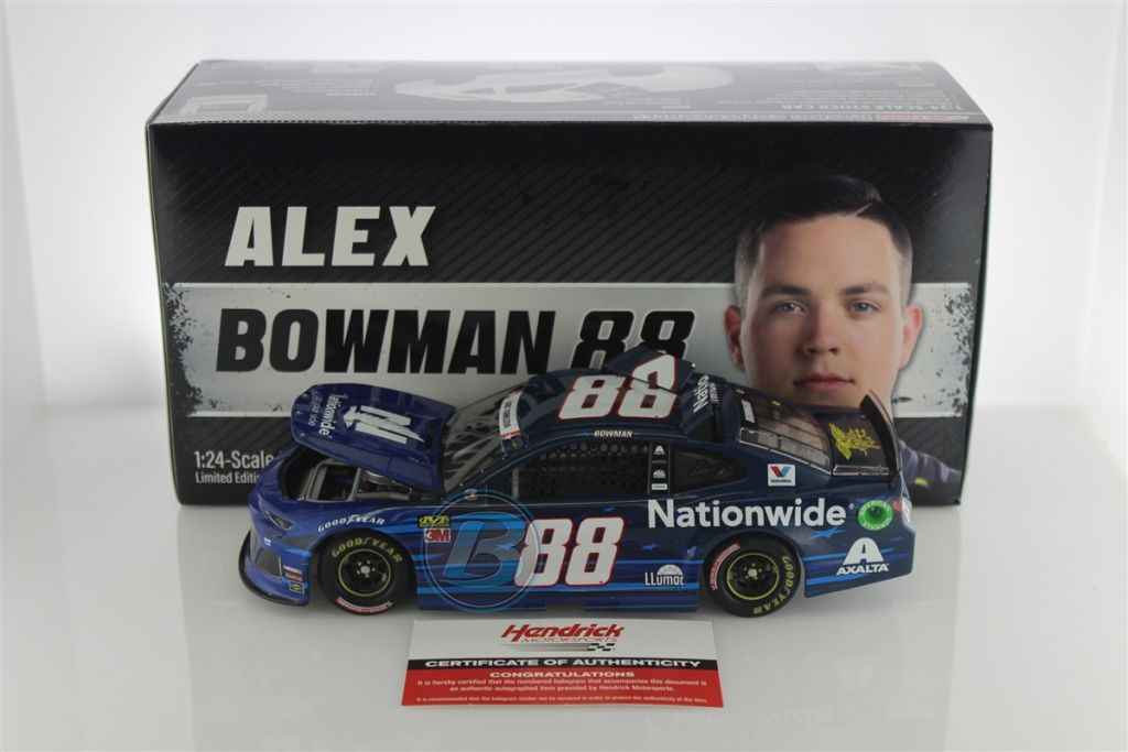 Alex Bowman Autographed 2019 Nationwide Patriotic 1:24 Nascar Diecast