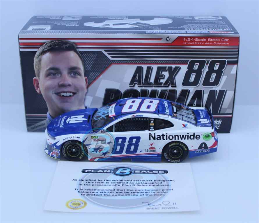 Alex Bowman Autographed w/ Paint Pen 2018 Nationwide Patriotic 1:24 ...