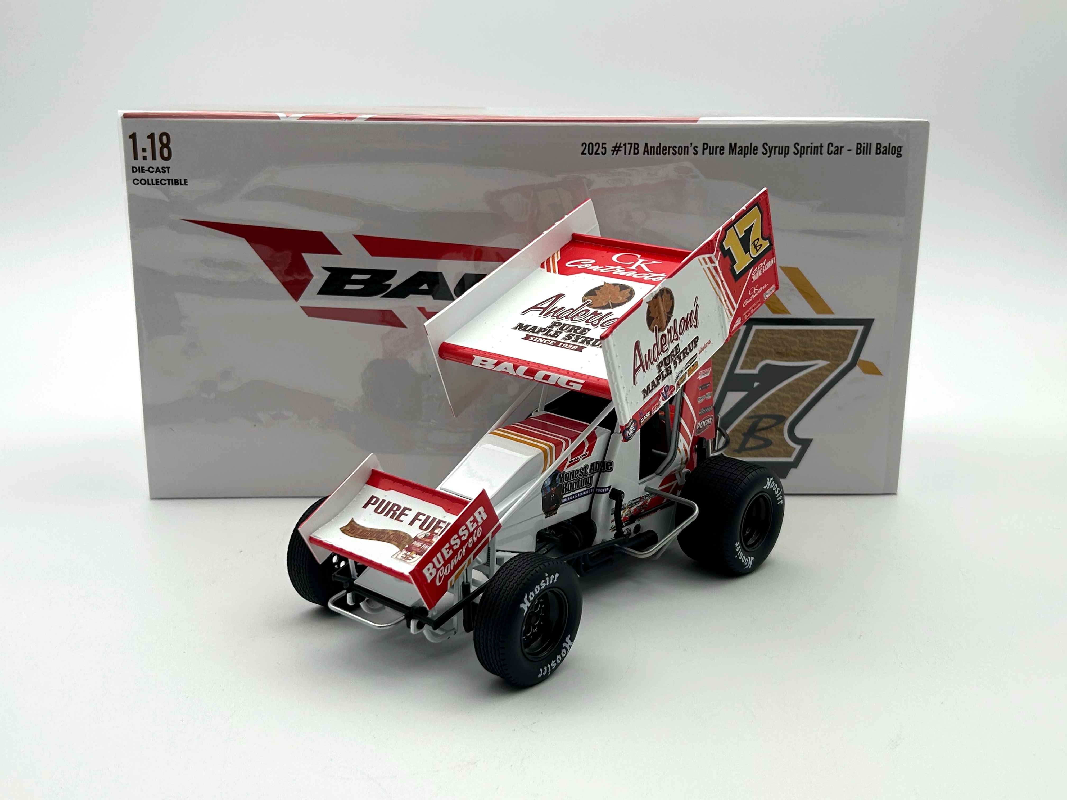 Bill Balog 2025 Anderson's Pure Maple Syrup #17B 1:18 Sprint Car Diecast
