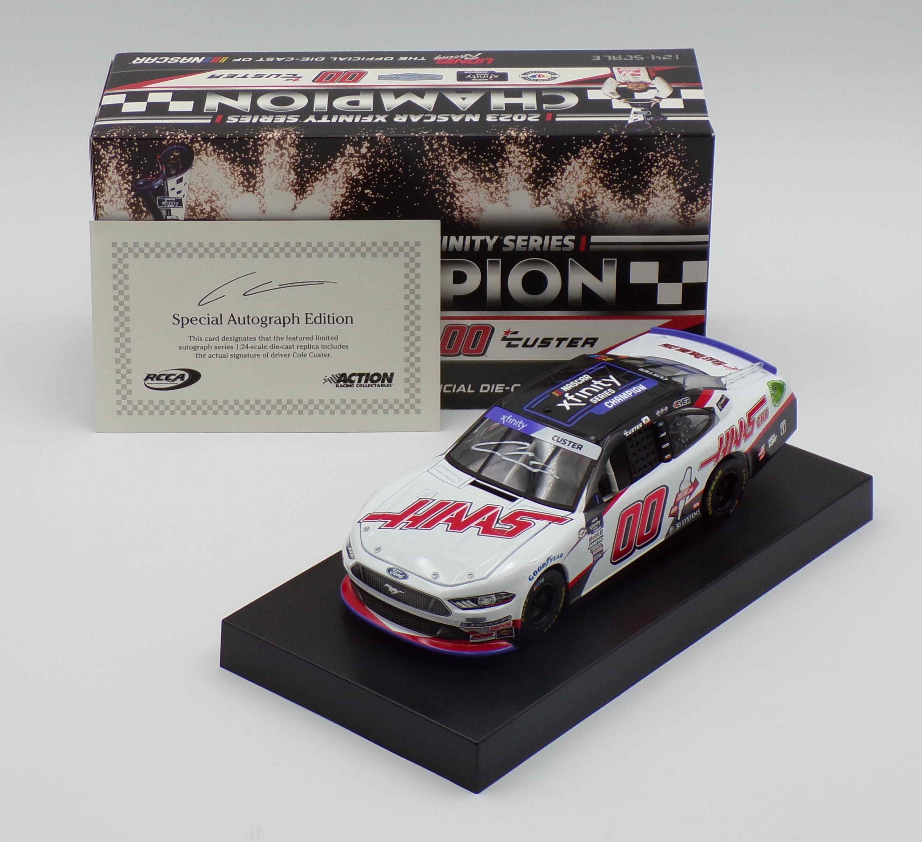Cole Custer Autographed 2023 Haas Automation / 2023 Xfinity Champion 1: ...