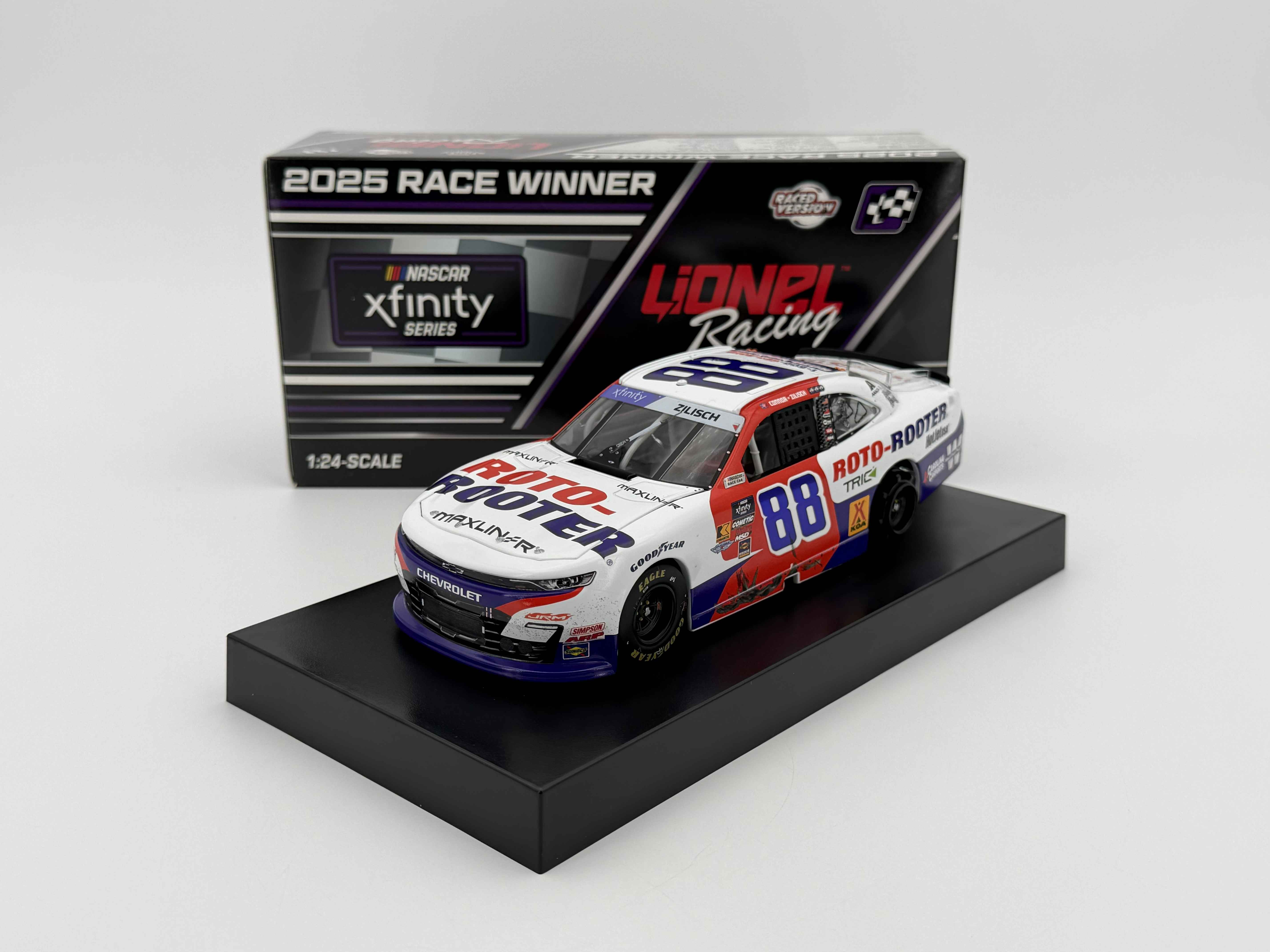 Connor Zilisch 2025 Roto-Rooter Sonoma / 7/12/25 Race Win 1:24 Nascar ...