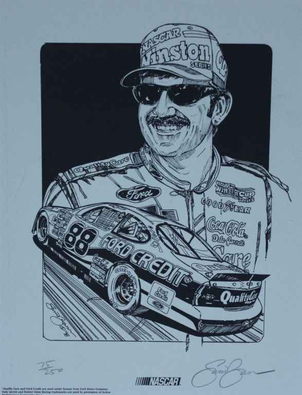 Dale Jarrett Set Of 3 Numbered Lithograph's Prints One Autographed by ...
