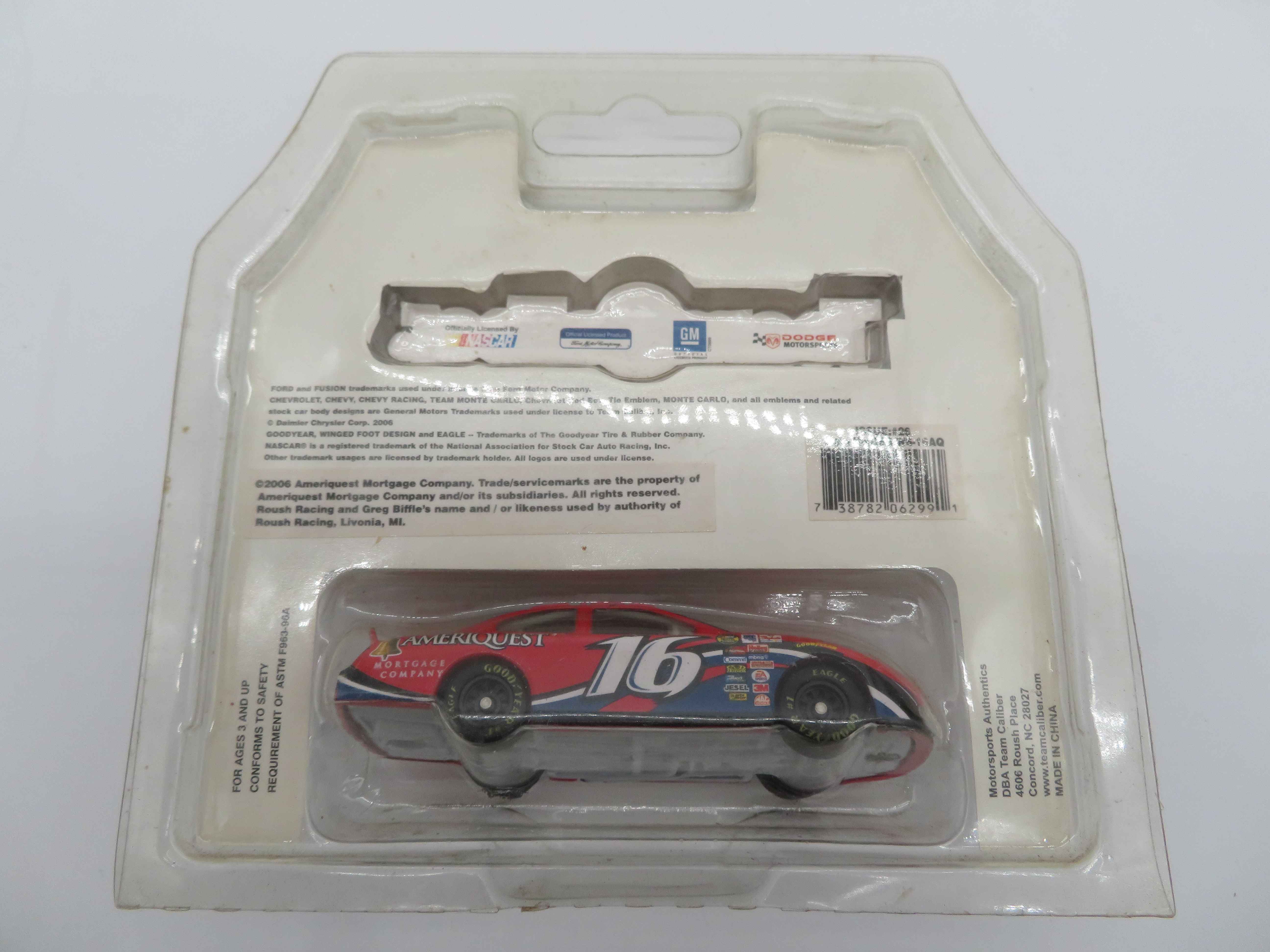 Greg Biffle 2006 #16 Ameriquest 1:64 Team Caliber Pit Stop Nascar Diecast