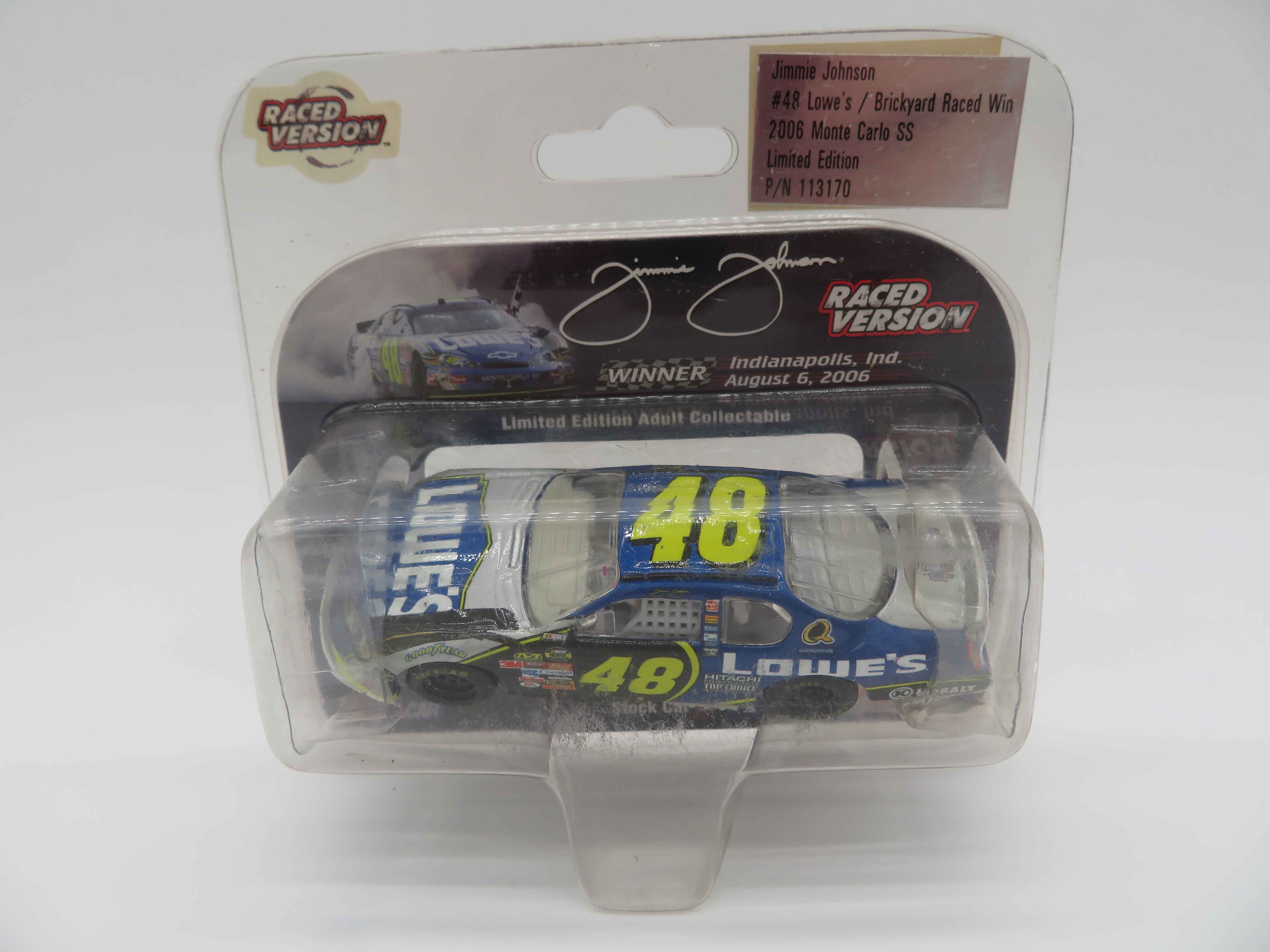 Jimmie Johnson 2006 Lowes Brickyard 400 Raced Win 1:64 Nascar Diecast