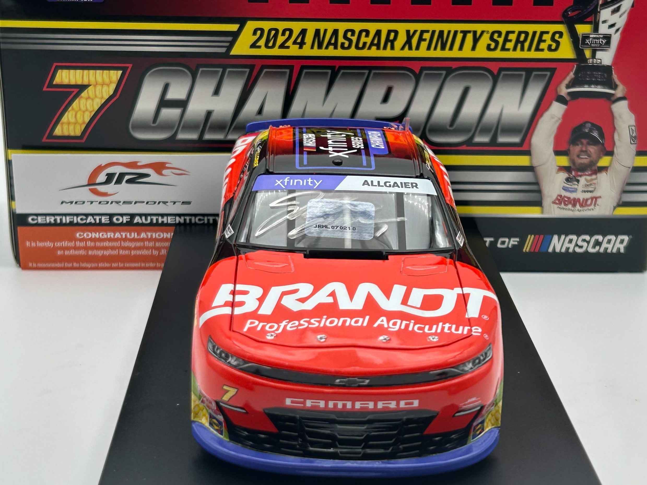 Justin Allgaier Autographed 2024 Xfinity Series Champion 1:24 Nascar ...