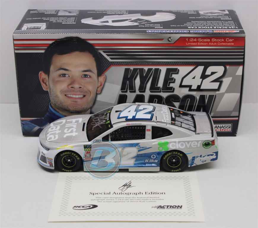 Kyle Larson Autographed 2018 First Data 1:24 Flashcoat Silver Nascar ...