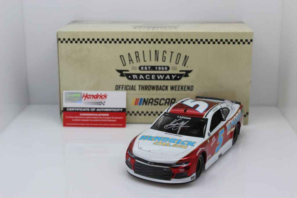 Kyle Larson Autographed 2021 HendrickCars.com Darlington Throwback 1:24 ...
