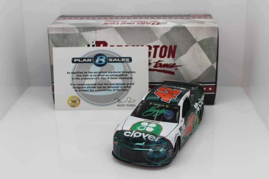 Kyle Larson Autographed w/ Paint Pen 2019 Clover Darlington Throwback 1 ...