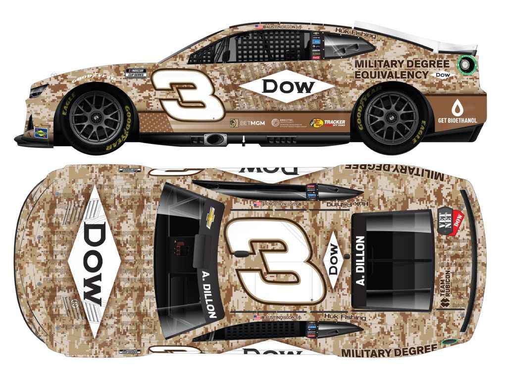 Austin Dillon 2024 Dow Salutes to Veterans 1:64 Nascar Diecast Chassis