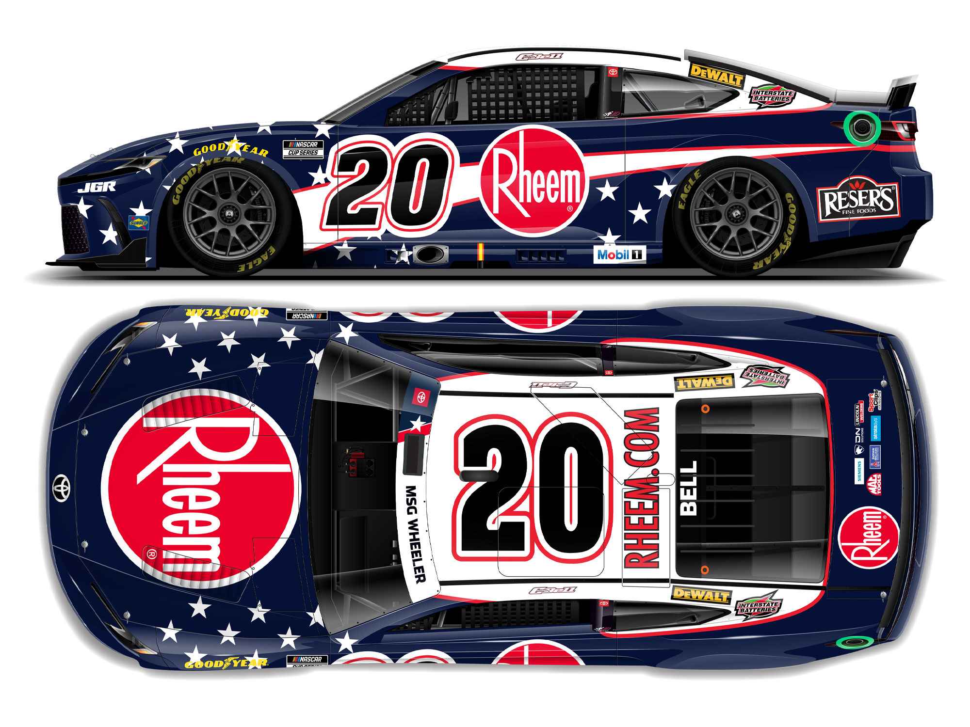 Chrsitopher Bell 2025 Rheem Salutes 1:24 Nascar Diecast