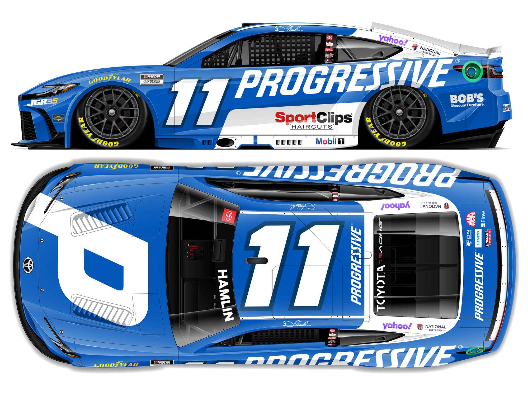 Denny Hamlin 2026 Progressive 1:24 Color Chrome Nascar Diecast