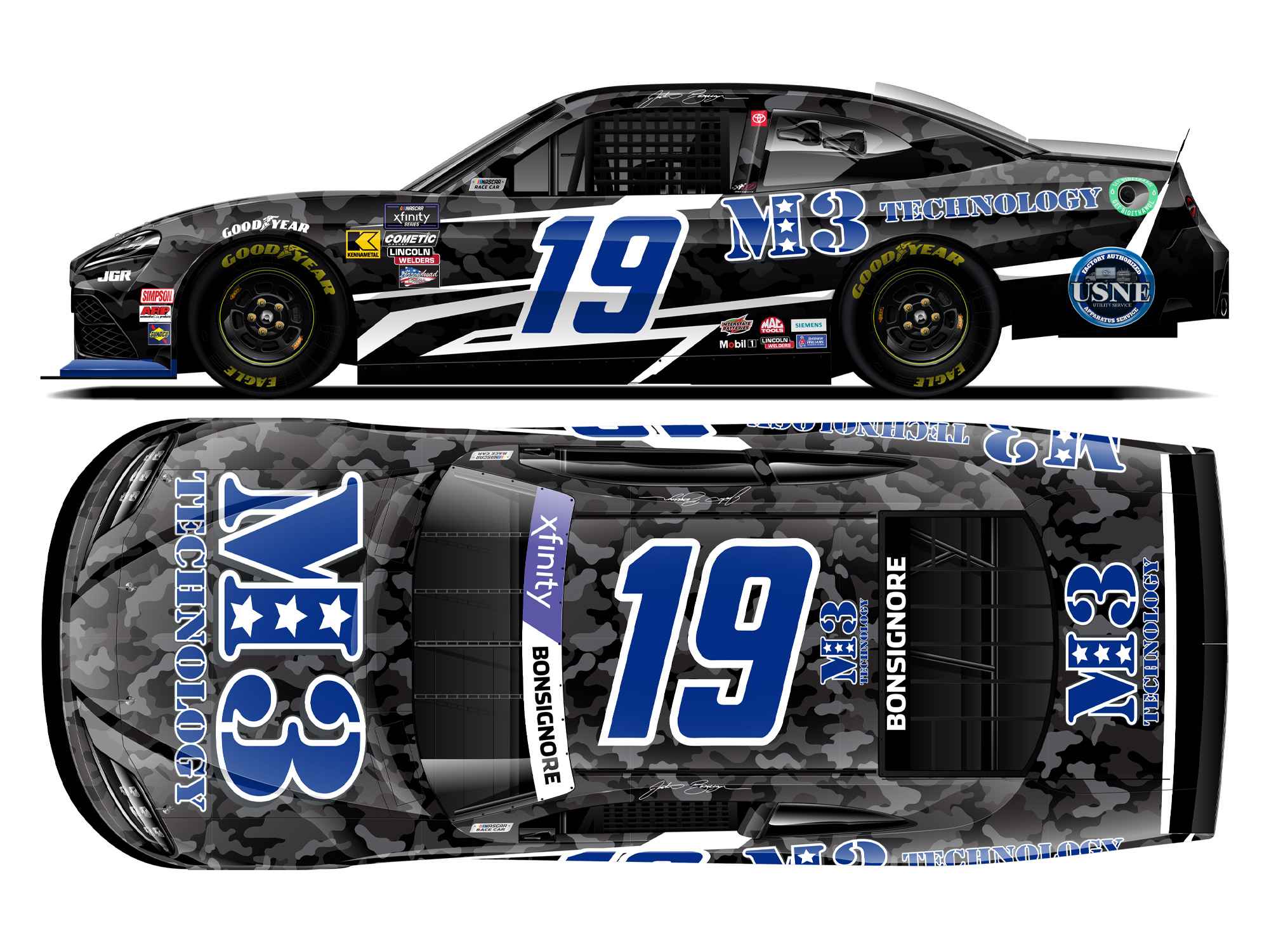 Justin Bonsignore 2024 M3 Technology 1:64 Nascar Diecast - Xfinity Series