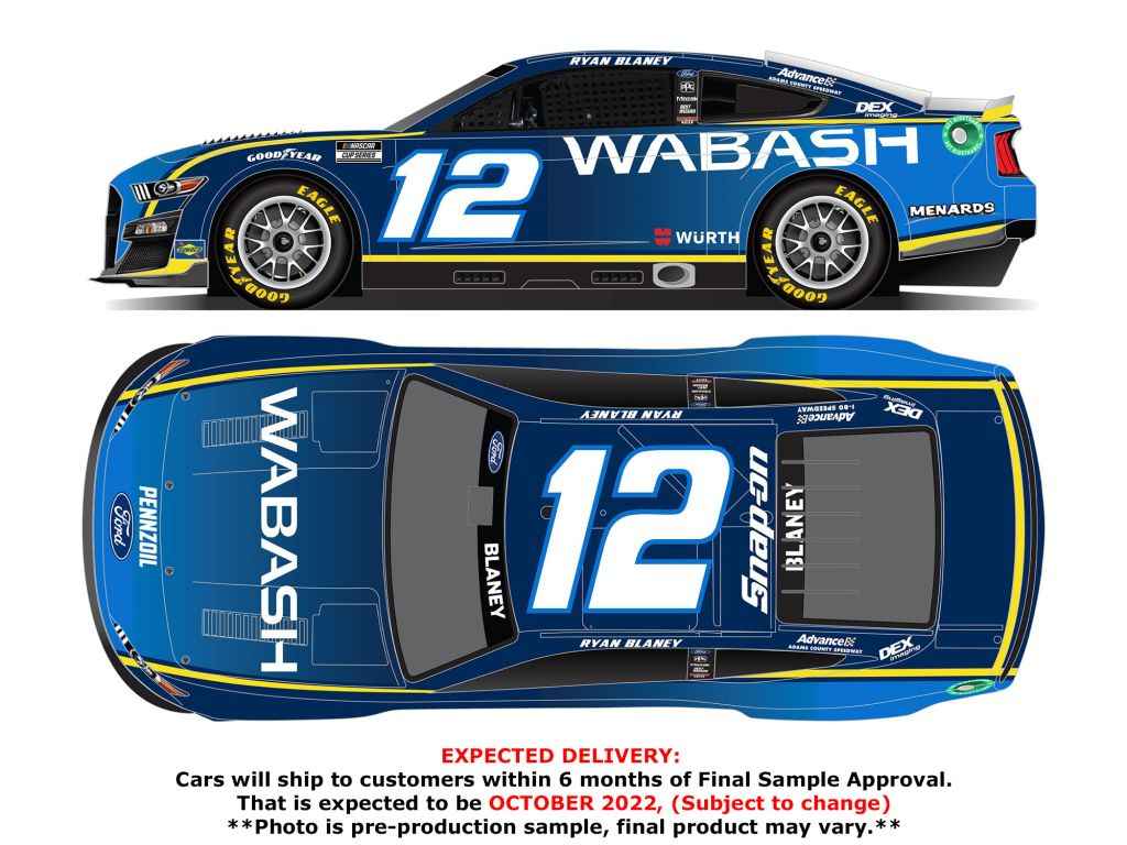 Ryan Blaney 2022 Wabash 1:64 Nascar Diecast
