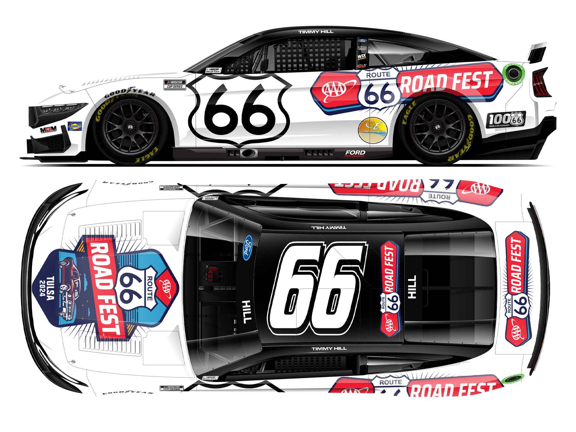 Timmy Hill 2024 AAA Route 66 Road Fest 1:64 Nascar Diecast Chassis